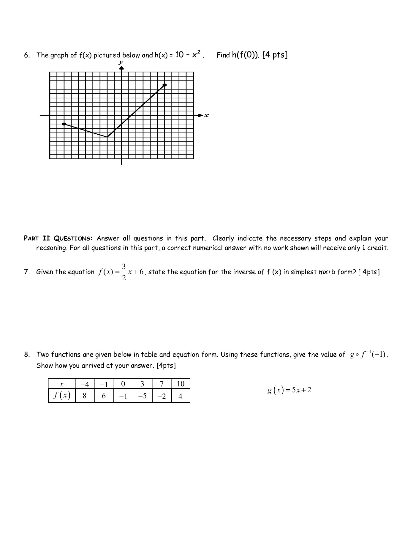 Unit 2 - Functions Exam 2020 - Mark Modica - Page 2 | Flip PDF Online ...