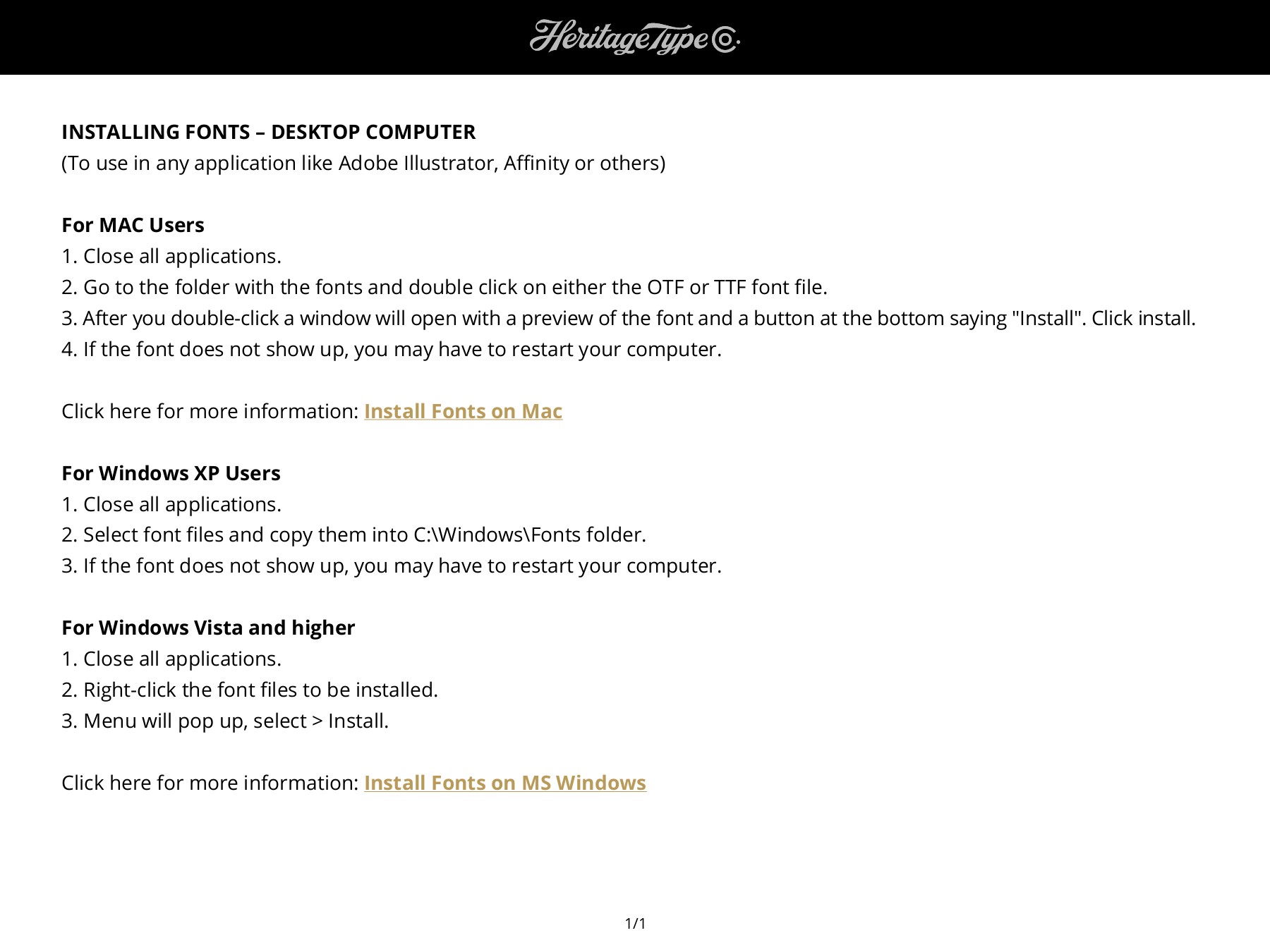 HTC Installing Fonts - Desktop Computer (1) - Template Duo - Page 1 - 1 ...