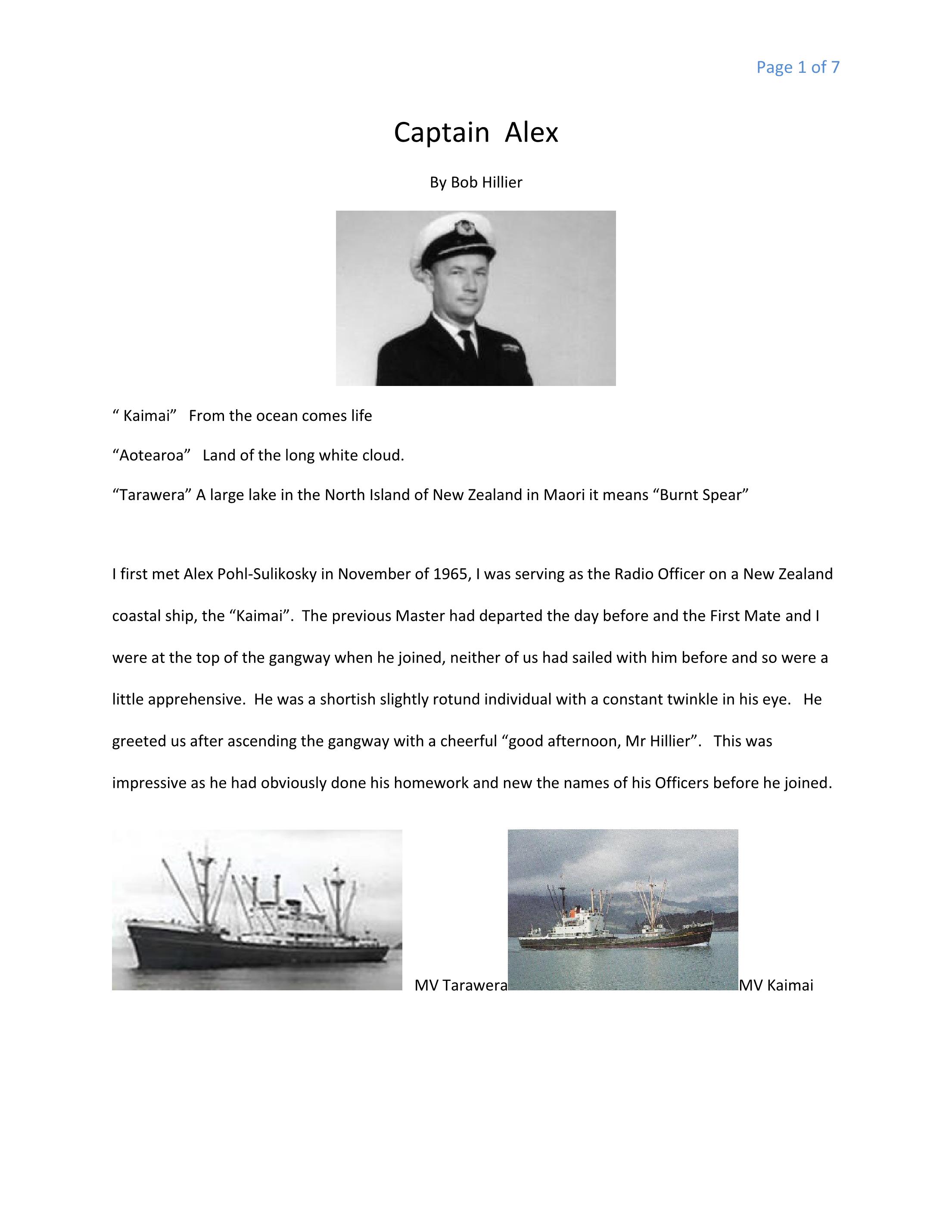 Captain Alex - Bob Hillier - Page 1 - 7 | Flip PDF Online | PubHTML5