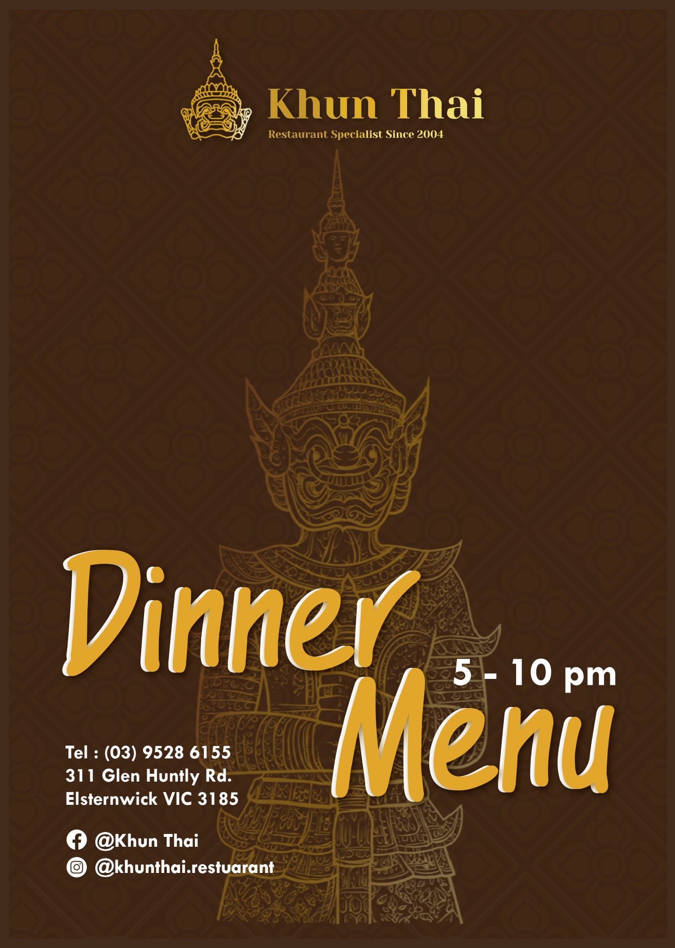Menu-dinner - Khun Thai Restaurant - Page 1 - 16 | Flip PDF Online ...