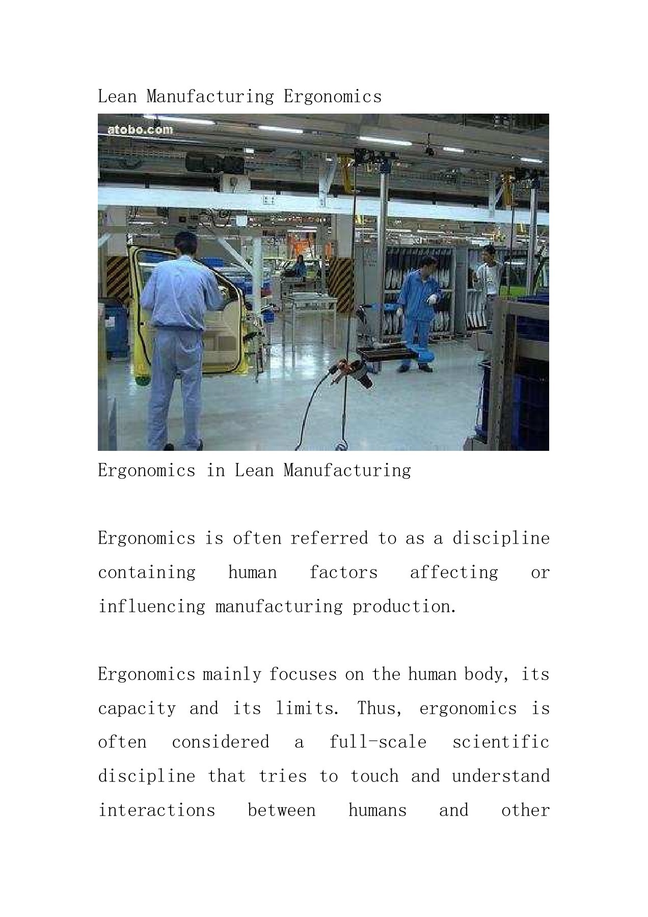 Lean Manufacturing Ergonomics - nelson - Page 1 - 7 | Flip PDF Online | PubHTML5