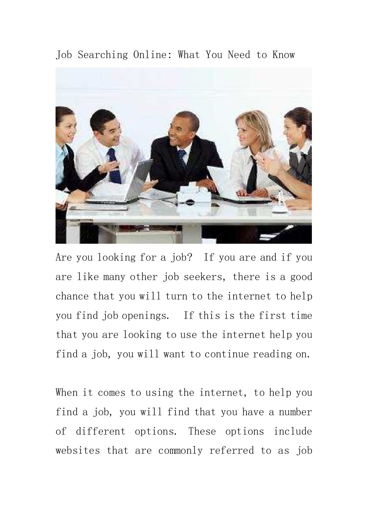 Job Searching Online: What You Need to Know - nelson - Page 1 - 5 ...