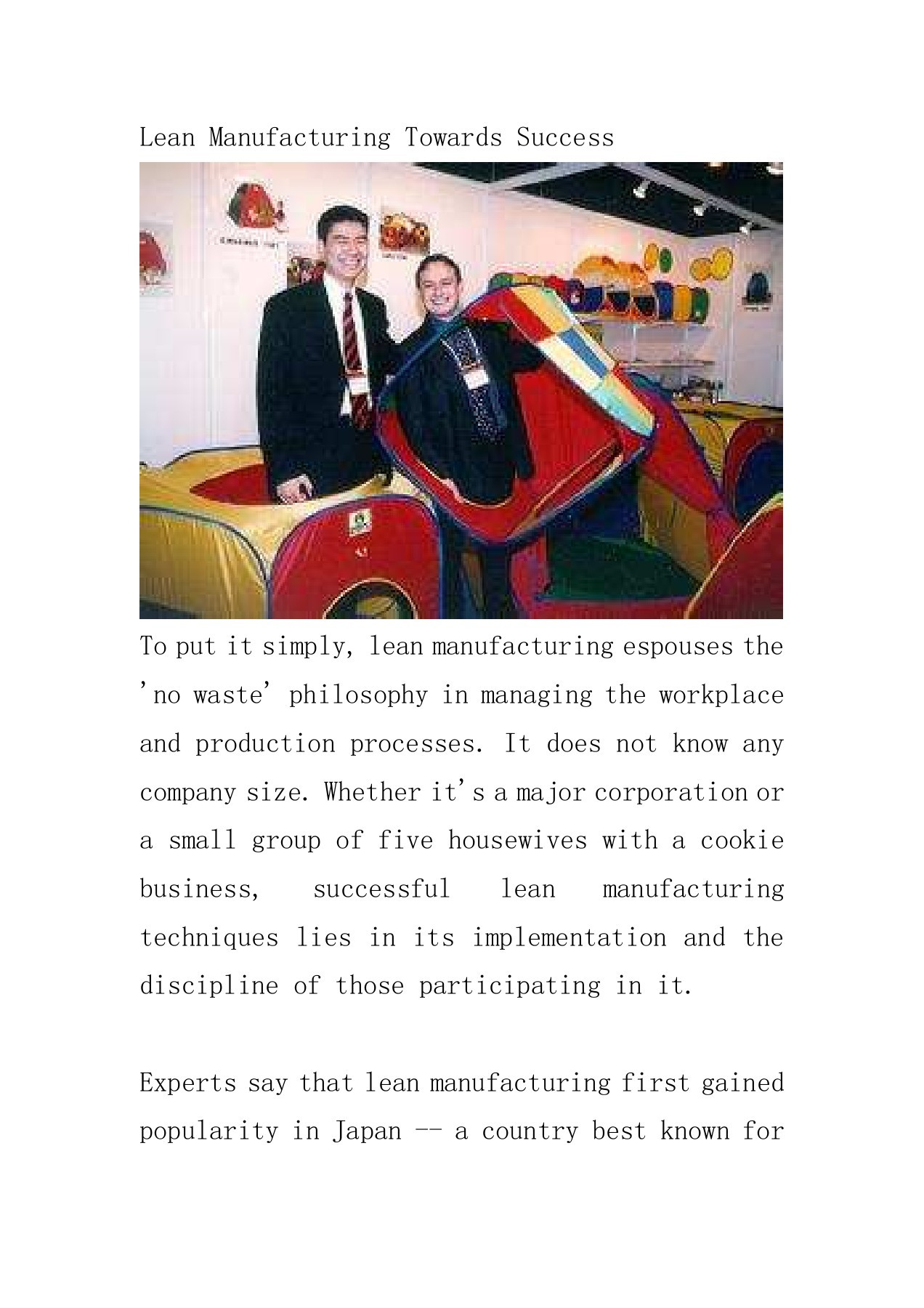 Lean Manufacturing Towards Success - nelson - Page 1 - 5 | Flip PDF ...