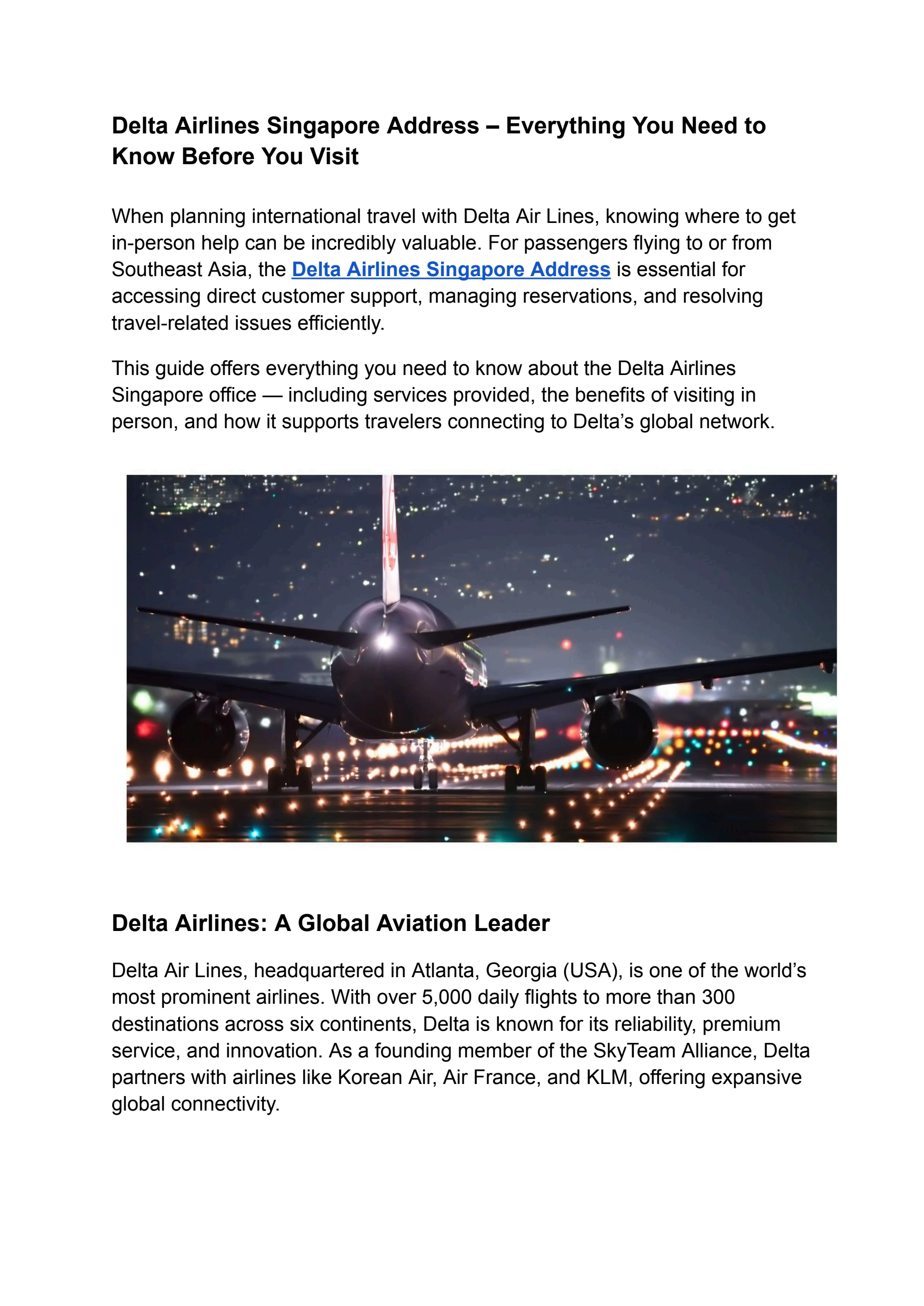 Delta Airlines Singapore Address – Everything You Need to Know Before ...