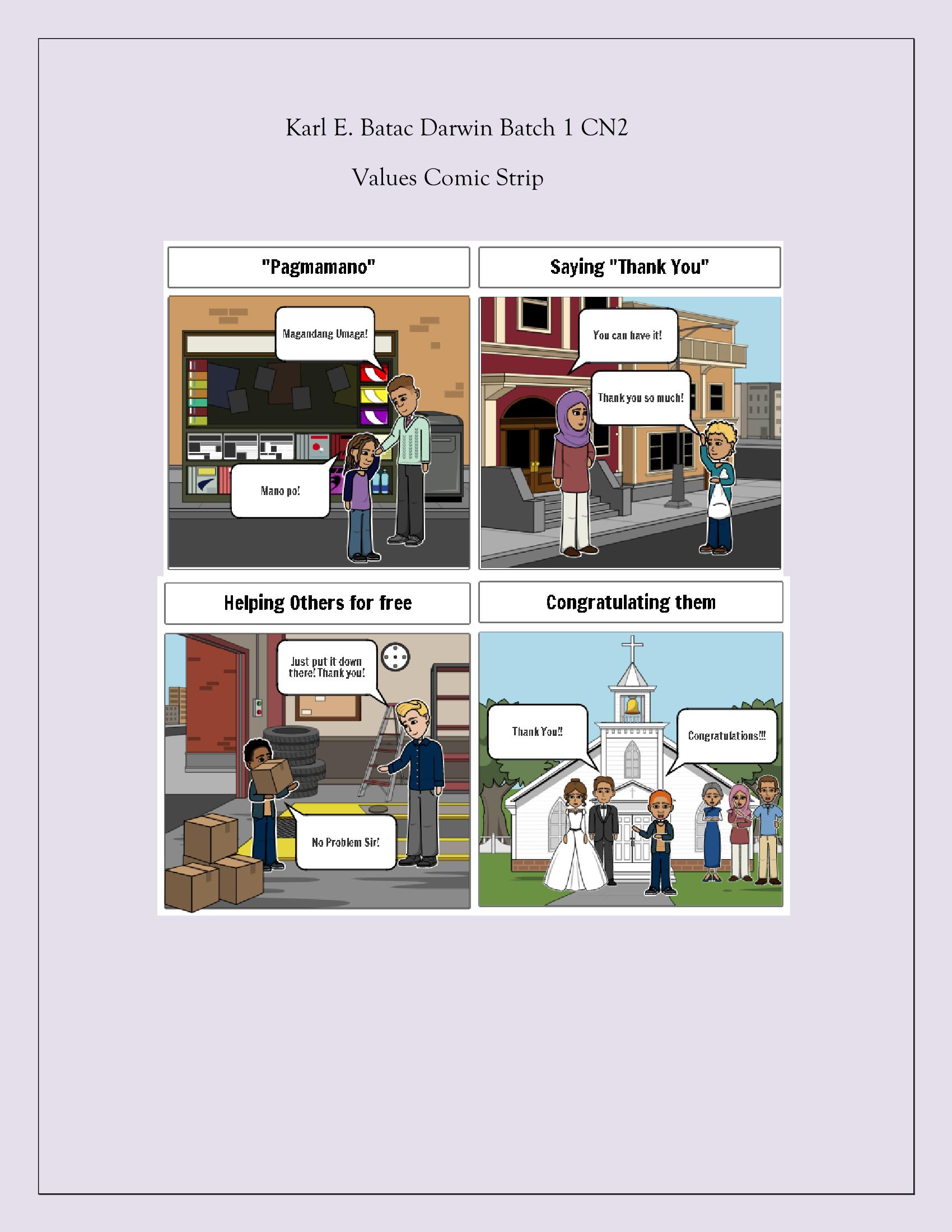 Karl E. Batac Darwin Batch 1 CN2 - Values Comic Strip - Karl Batac ...