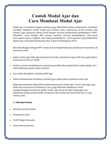 Contoh Modul Ajar dan Cara Membuat Modul Ajar - mukhid iza - Page 2 ...