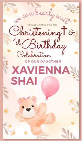 xavie- baptismal & 1st birthday invi final