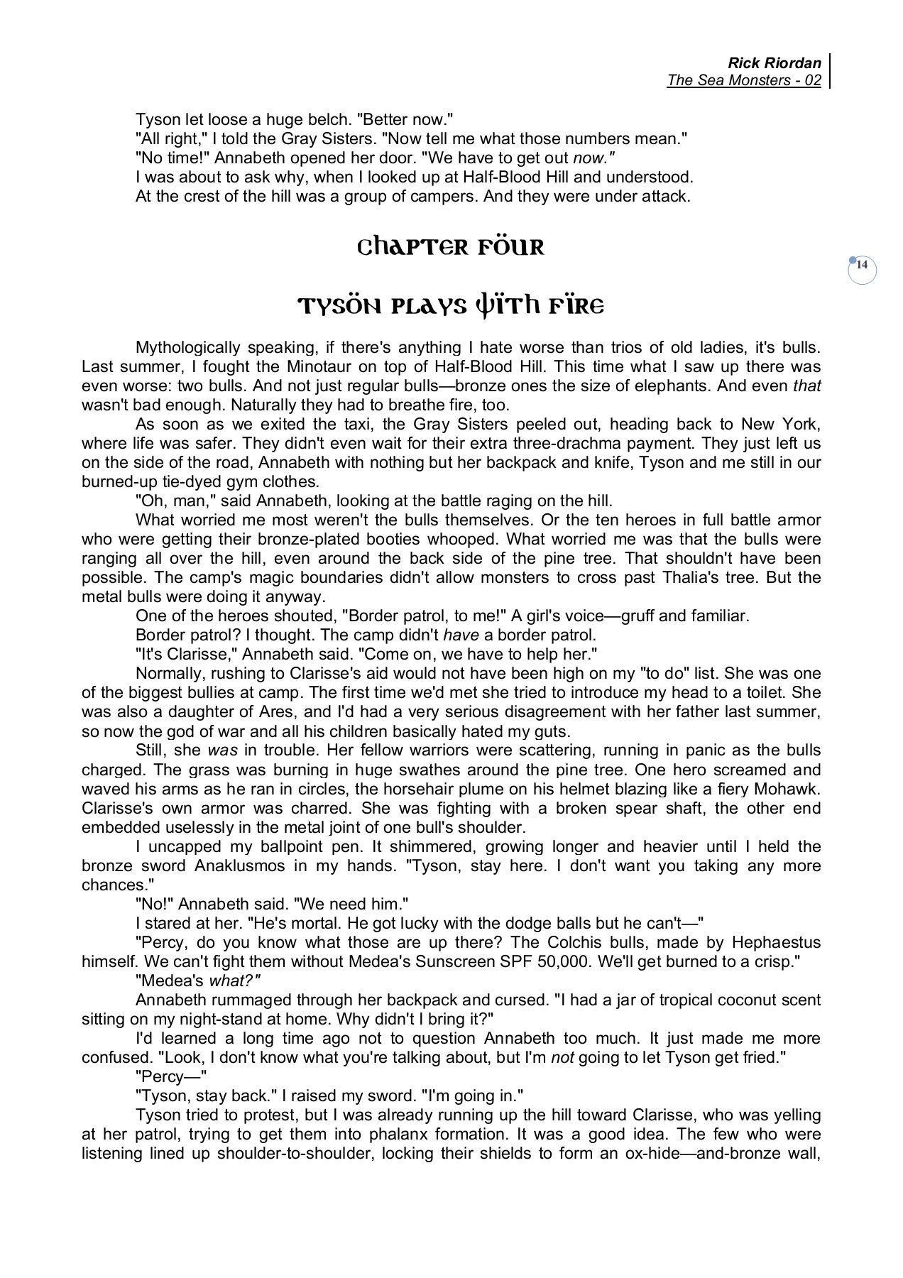 Percy Jackson and the Olympians #2 – The Sea Of Monsters by Rick Rordan ...