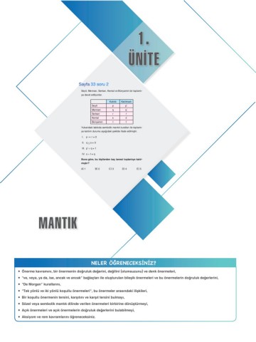 1.ÜNİTE - MANTIK
