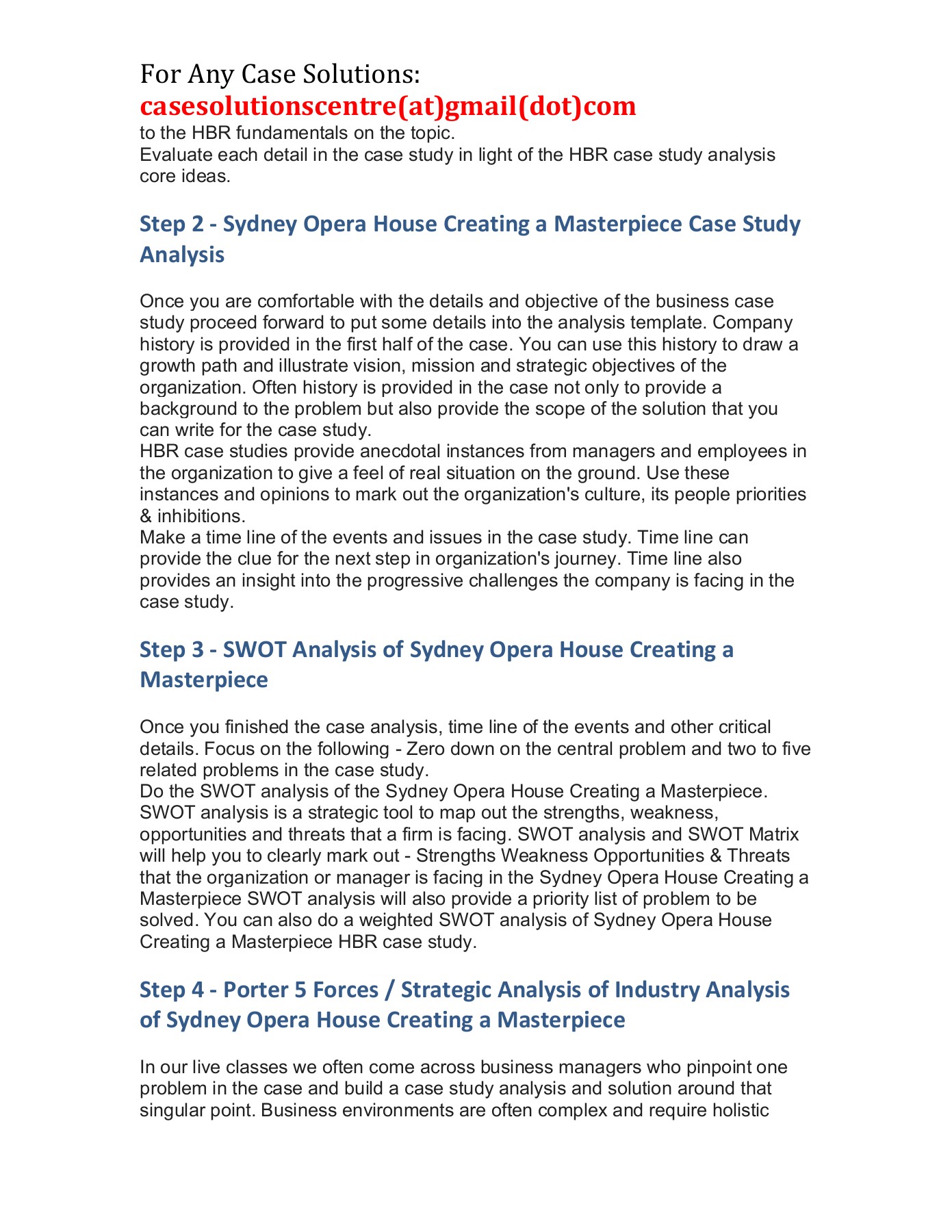 Sydney Opera House Creating a Masterpiece Ivey Case Study Solution ...