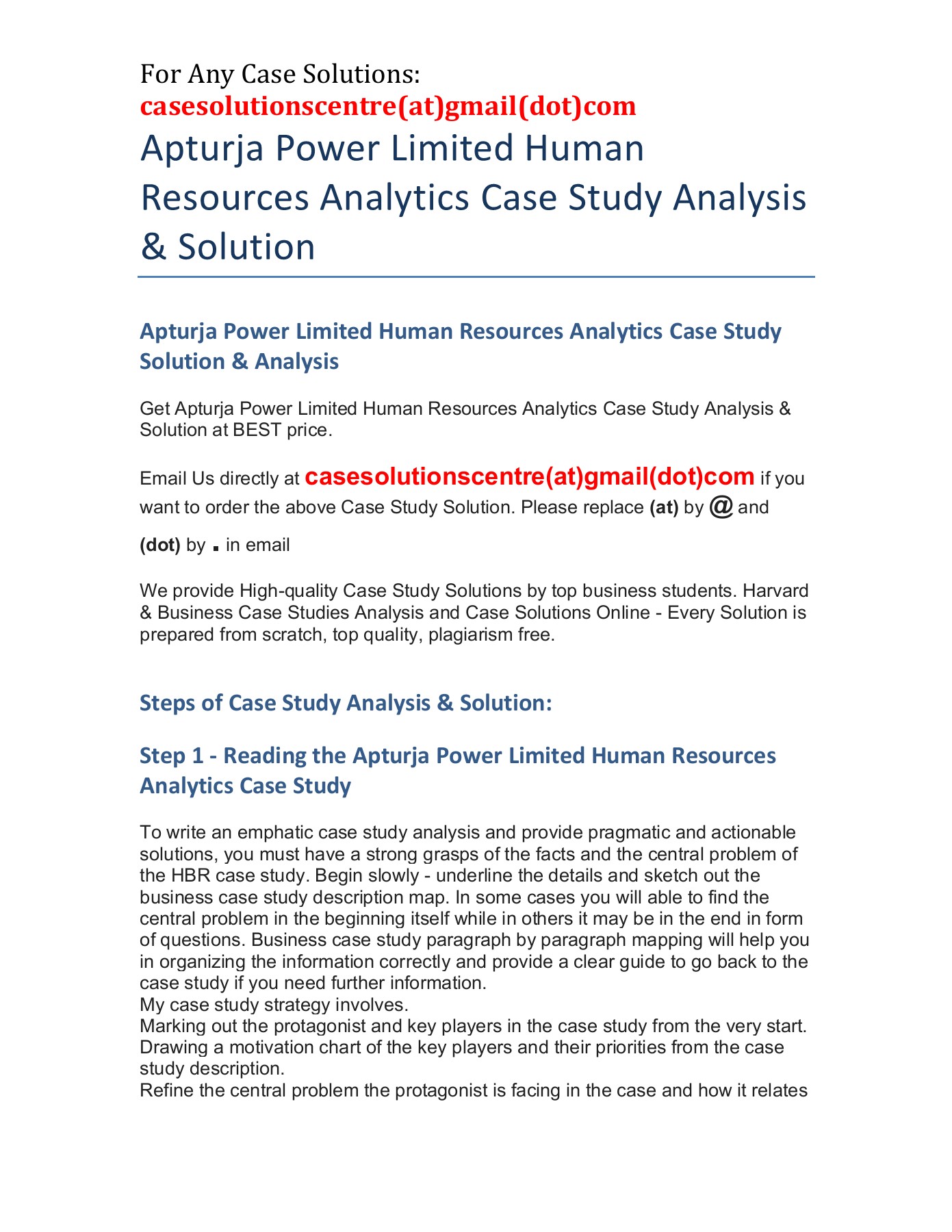 Apturja Power Limited Human Resources Analytics Ivey Case Study Solution & Analysis - Case Study ...
