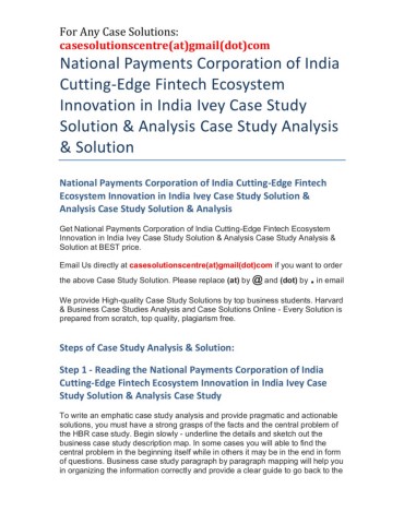 National Payments Corporation of India Cutting-Edge Fintech Ecosystem Innovation in India Ivey ...