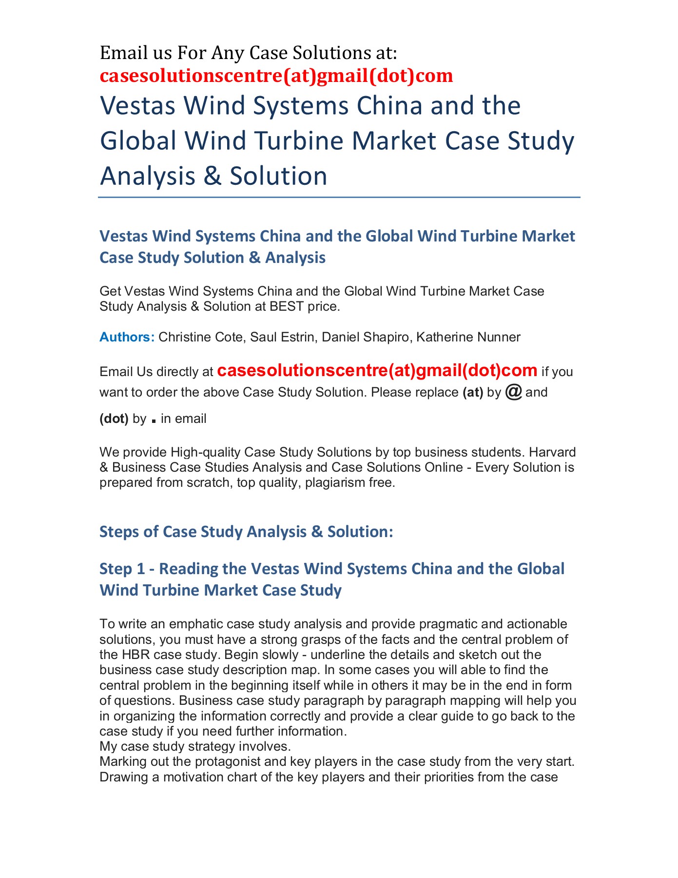 Vestas Wind Systems China and the Global Wind Turbine Market Ivey Case Study Solution & Analysis ...