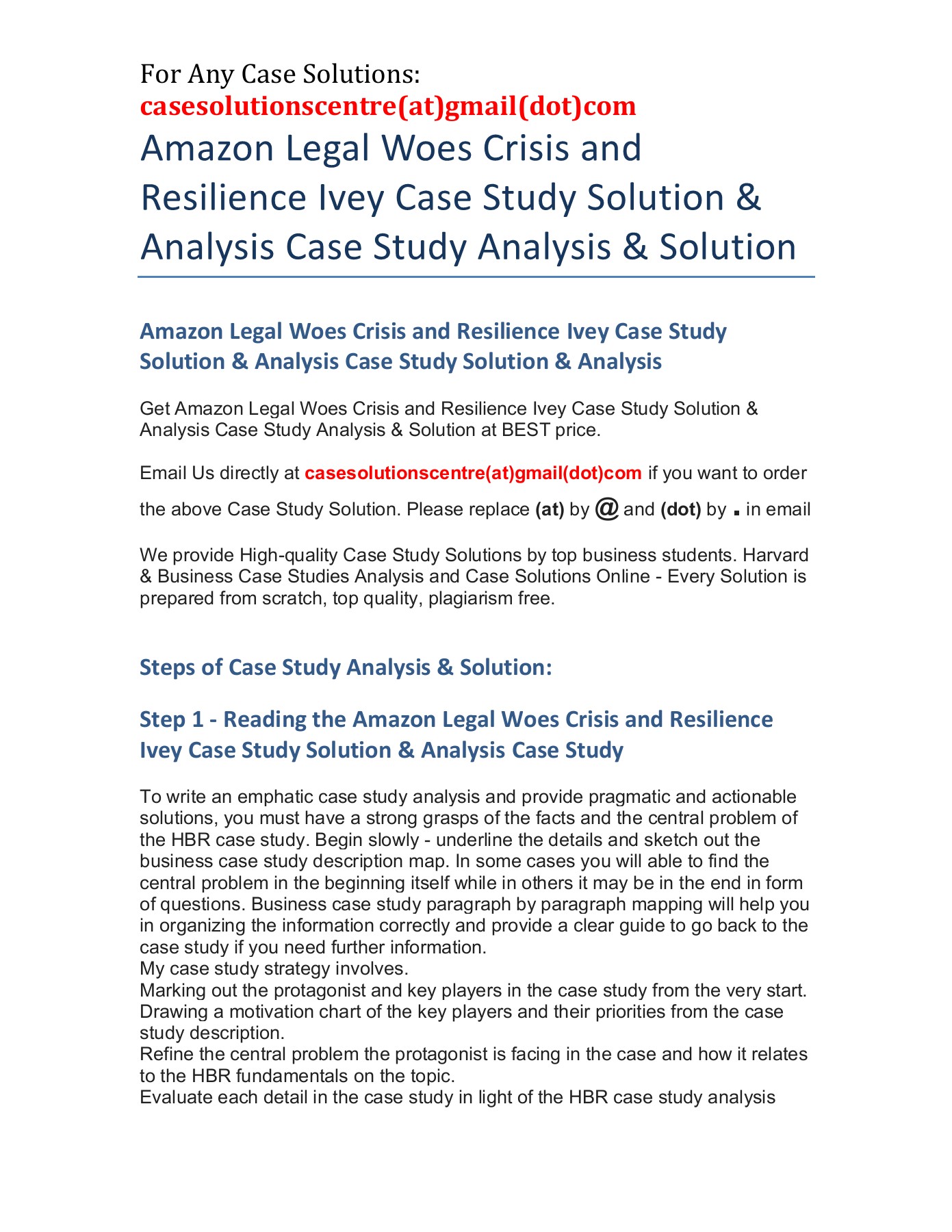 Amazon Legal Woes Crisis and Resilience Ivey Case Study Solution & Analysis - Case Study ...