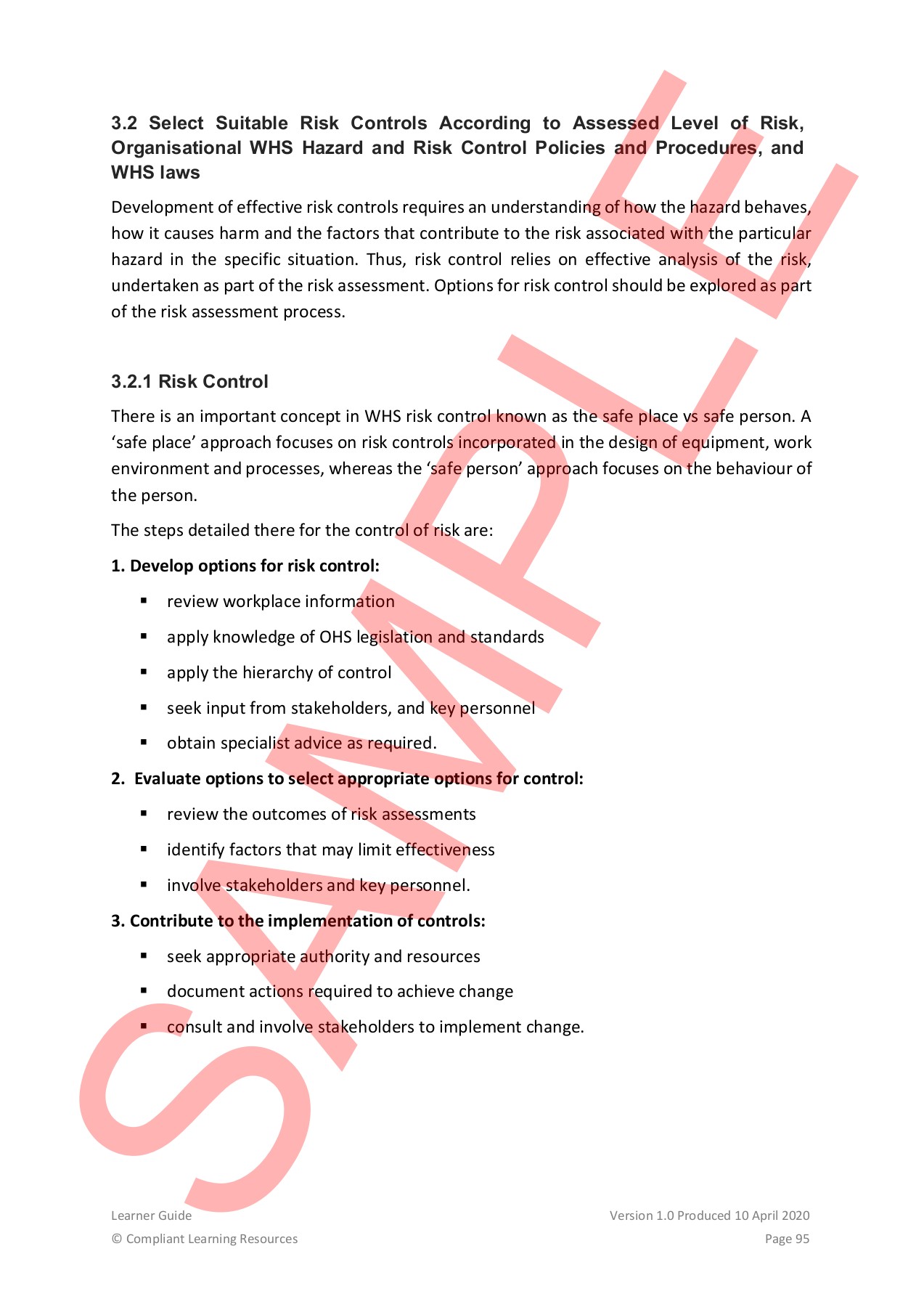 Compliant Learning Resources BSBWHS513 Lead WHS Risk Management - paulo ...