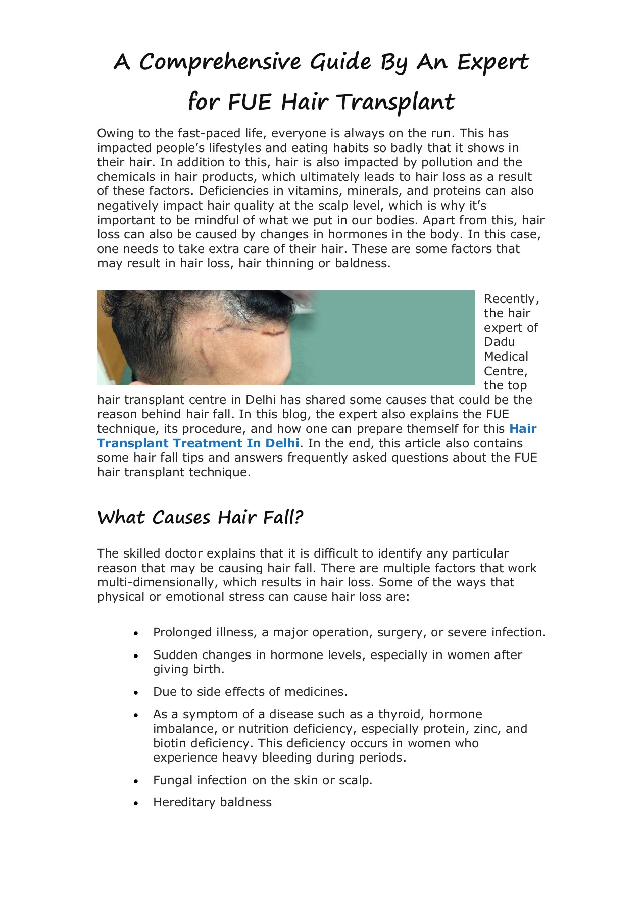 A Comprehensive Guide By An Expert for FUE Hair Transplant - Neha Chaudhari - Page 1 - 5 | Flip ...