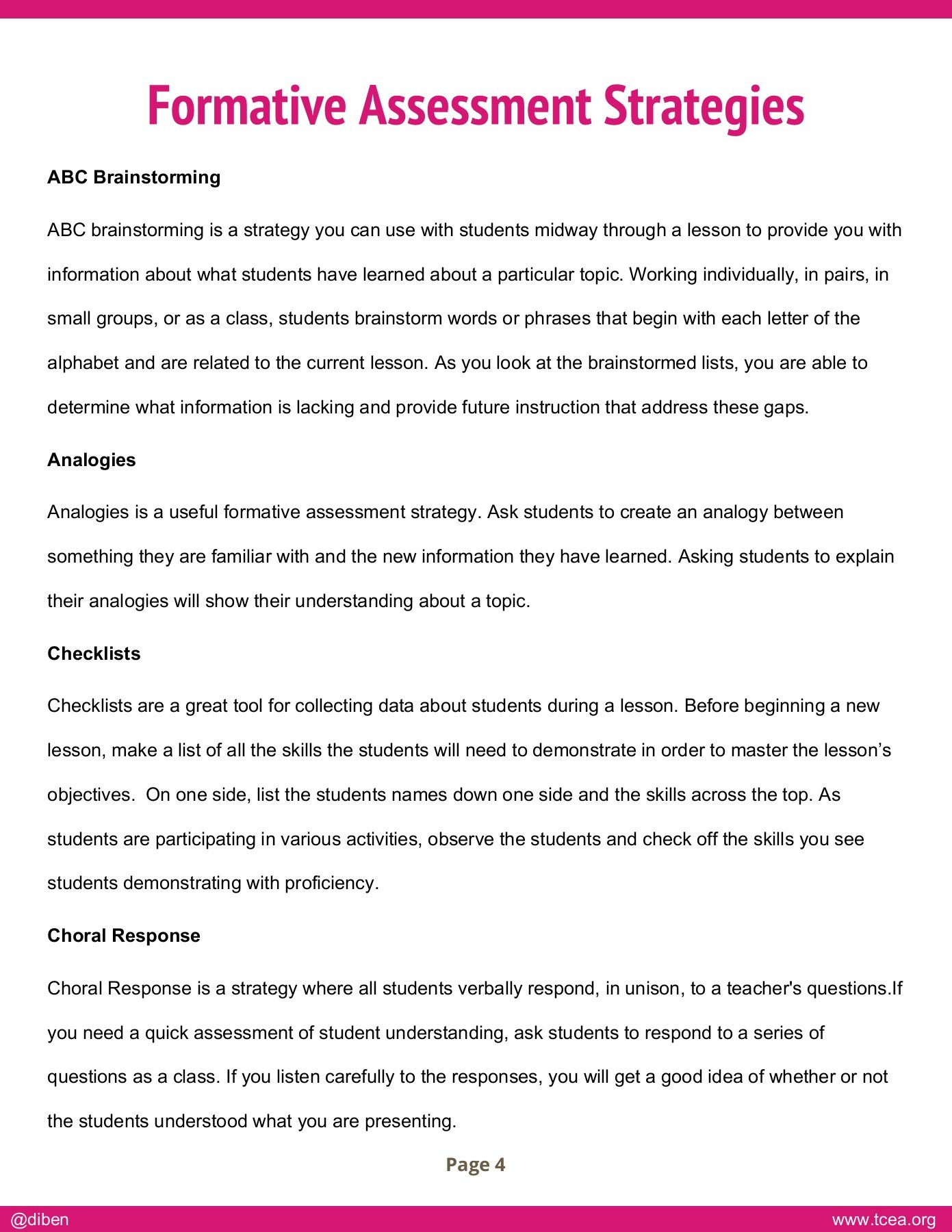 Formative Assessment Strategies and Digital Tools eBook - cgarcia ...