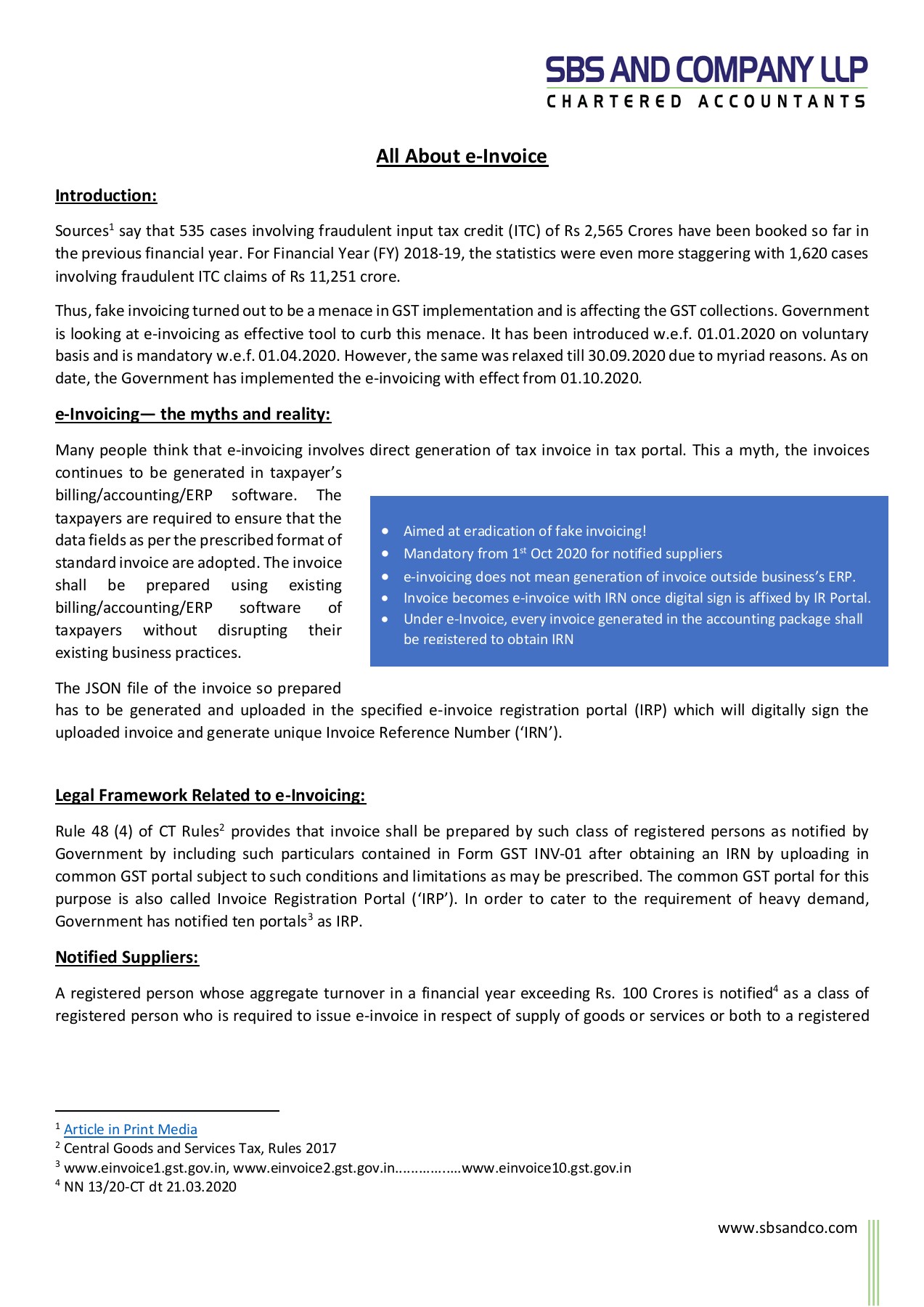 all-about-e-invoice - Sbs and Company LLP - Page 1 - 15 | Flip PDF ...