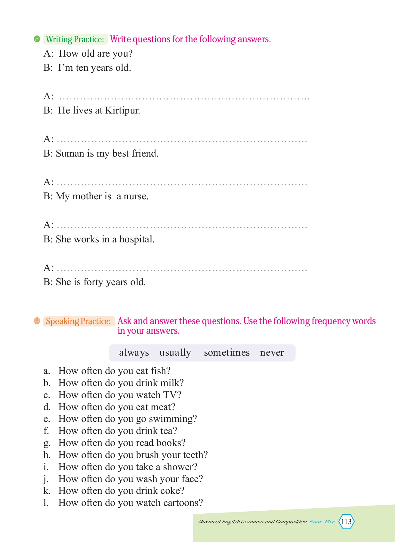 Maxim Grammar Book 5_Sunil_2075 - sunil maharjan - Page 113 | Flip PDF ...