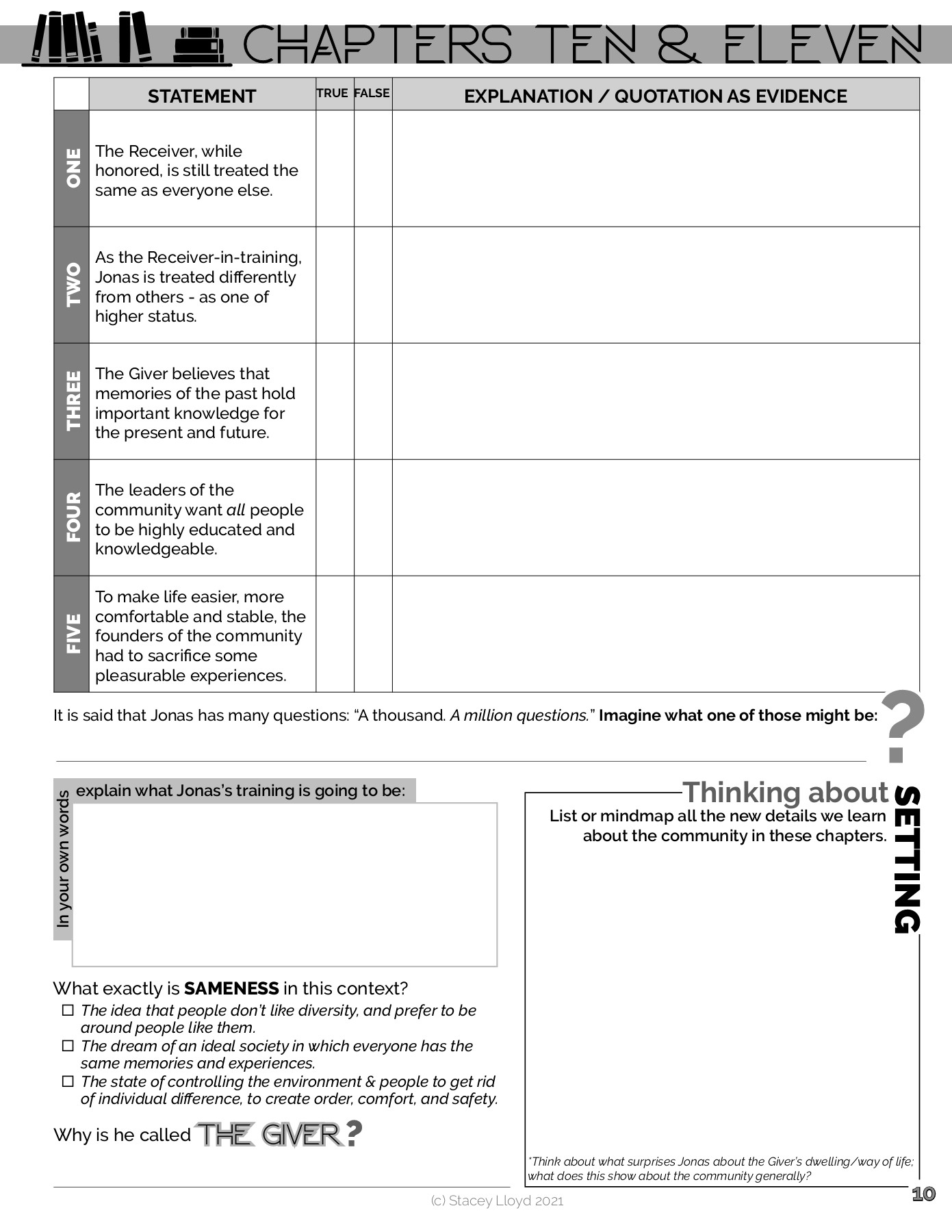 The Giver Student Workbook - catherinescrossculturalcafe - Page 13 ...