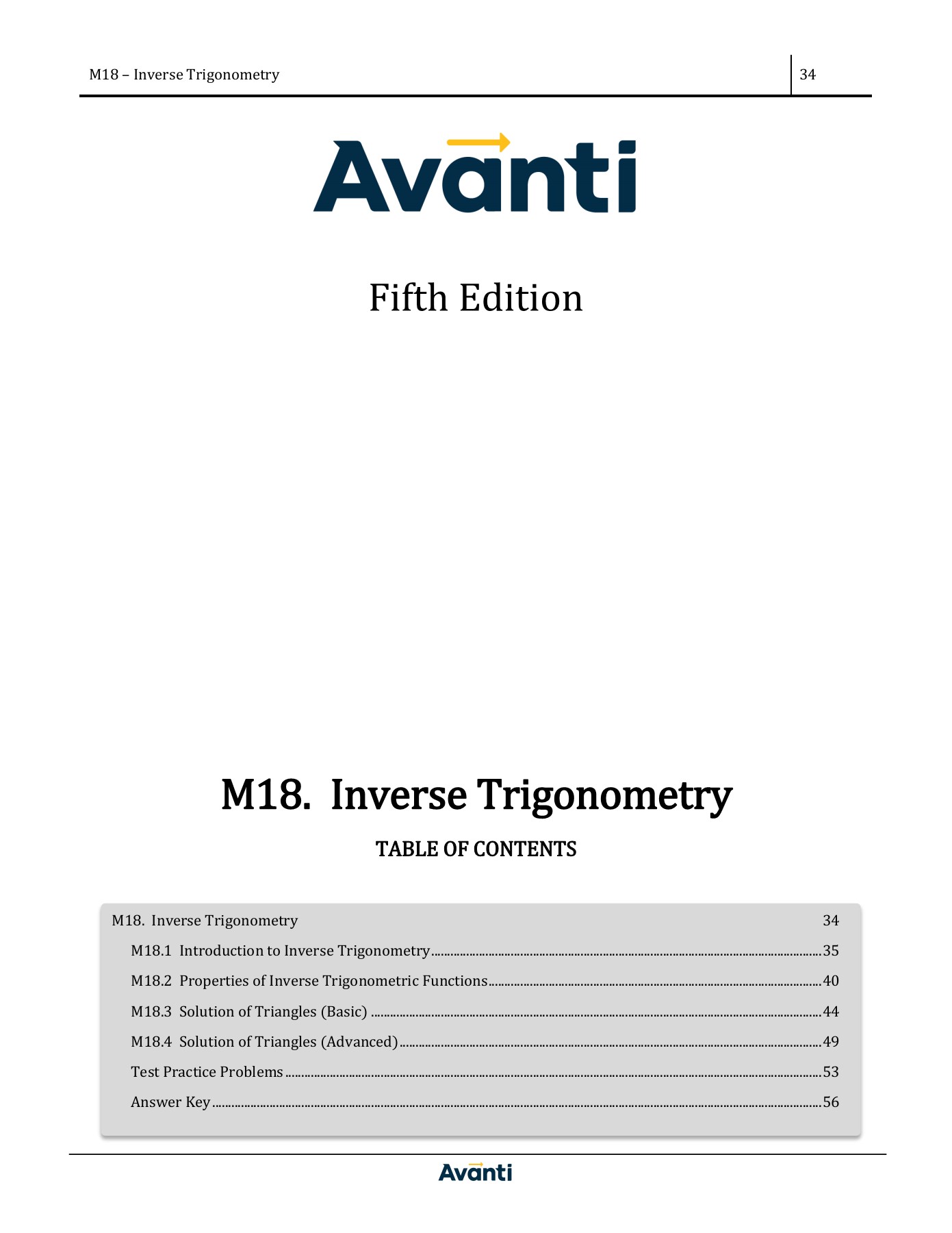 12th Maths_Inverse Trigonometry_Avanti Module - IMAX - Page 1 - 25 ...