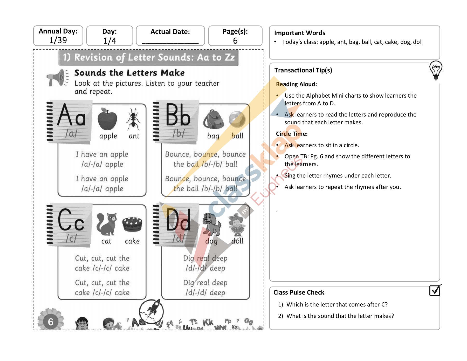 Detailed Lesson Plan-LKG-PHONICS_BOOK-TEACHER_COMPANION_BOOK-FY ...