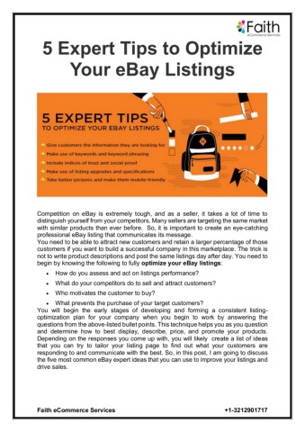 5 Expert Tips to Optimize Your eBay Listings