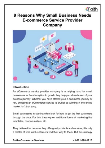 9 Reasons Why Small Business Needs E-commerce Service Provider Company