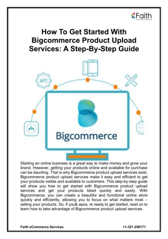 How To Get Started With Bigcommerce Product Upload Services: A Step-By-Step Guide - William ...