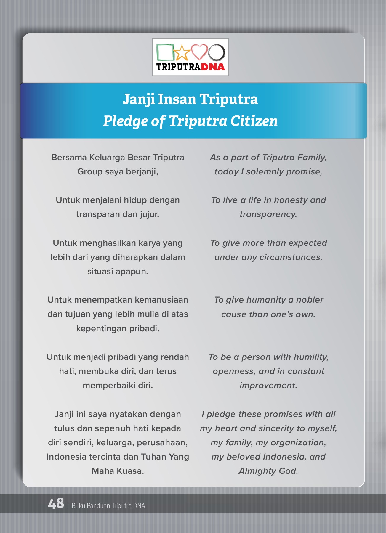 Buku Pedoman Triputra DNA - LPD KM - Halaman 50 | PDF Online | PubHTML5