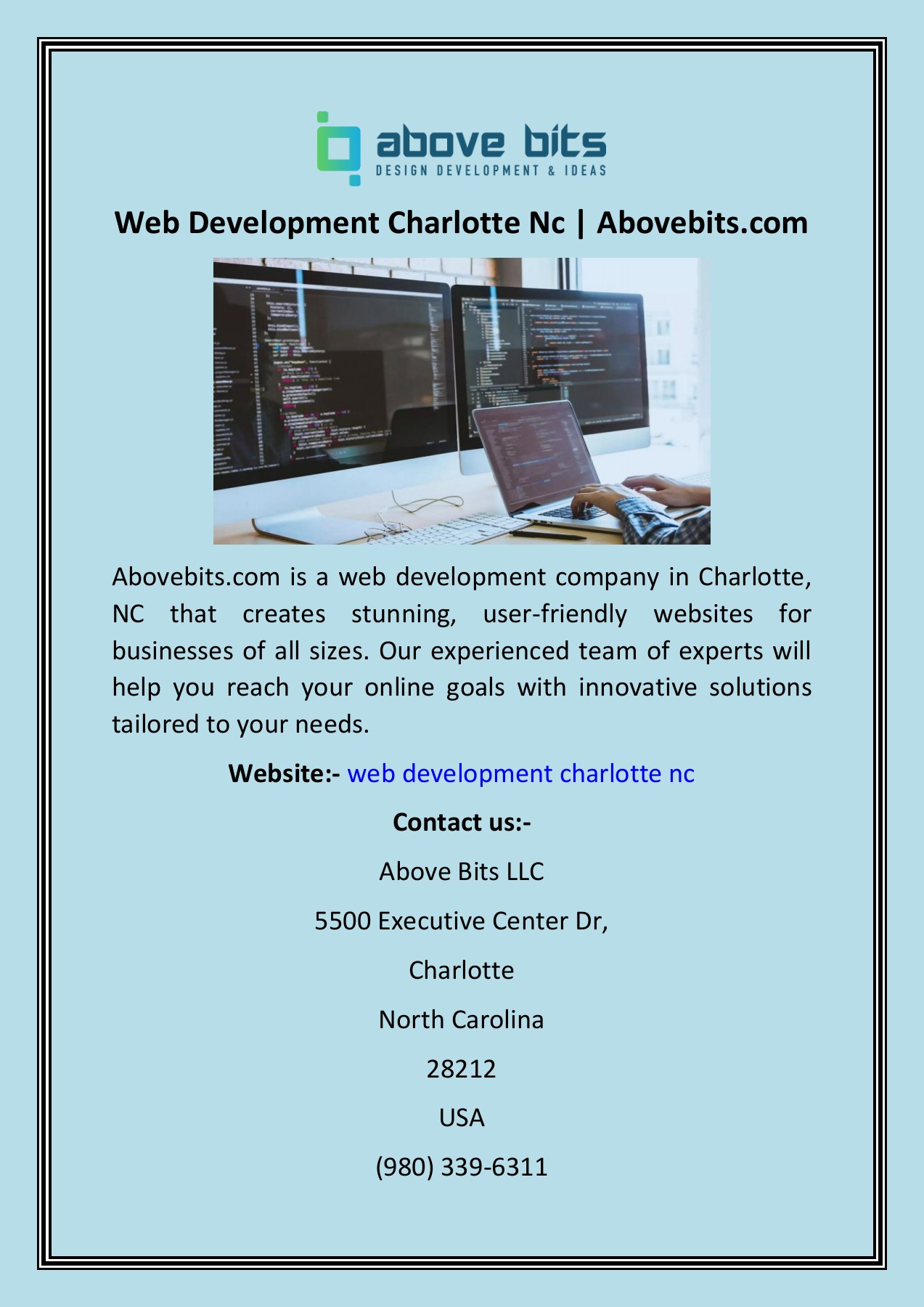 Web Development Charlotte Nc Abovebits - Above bits LLC - Page 1 - 1 ...