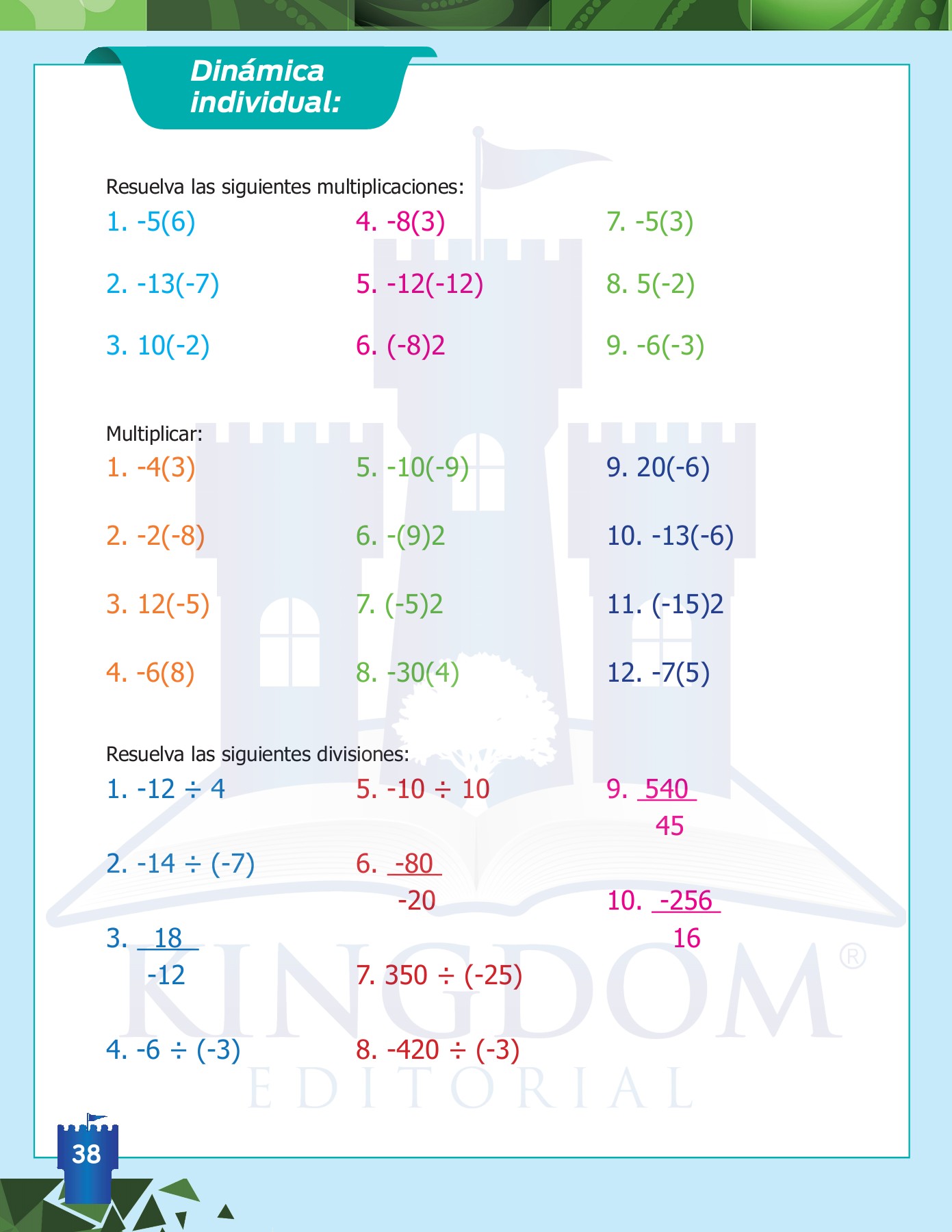 MATEMÁTICAS 7mo Grado .1 - Kingdom Editorial - Página 40 | Flip PDF en ...