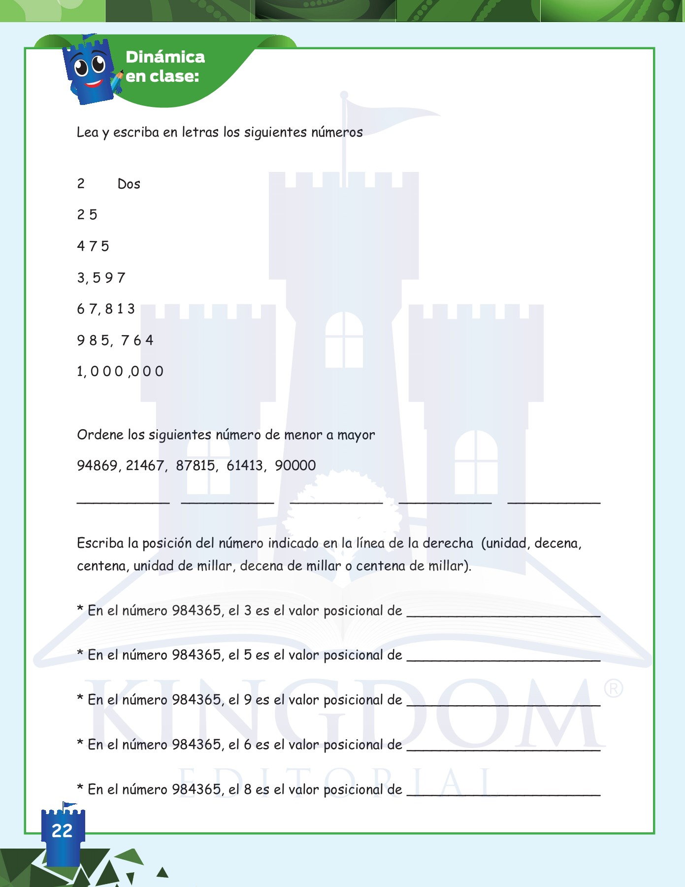 Valor Posicional 4to Grado VALOR POSICIONAL DE UN NÚMERO Super Fácil