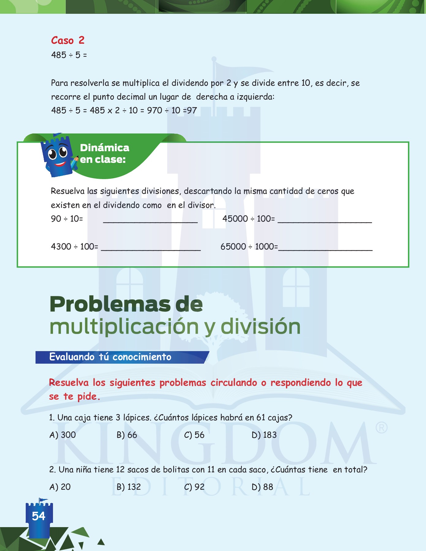 MATEMÁTICAS 4to Grado .1 - Kingdom Editorial - Página 54 | Flip PDF en ...