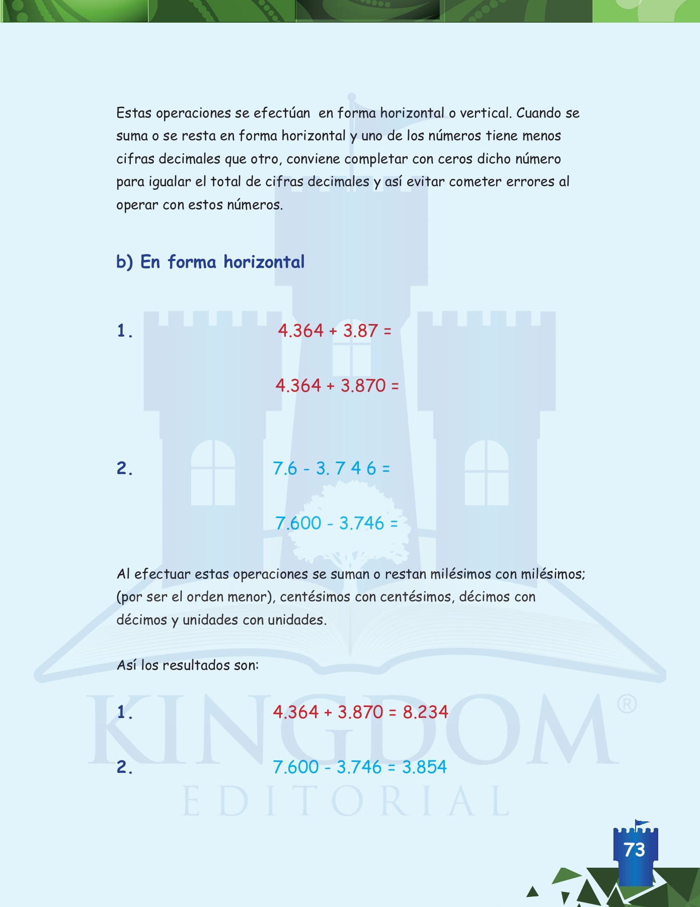 MATEMÁTICAS 4to Grado .1 - Kingdom Editorial - Página 73 | Flip PDF en ...