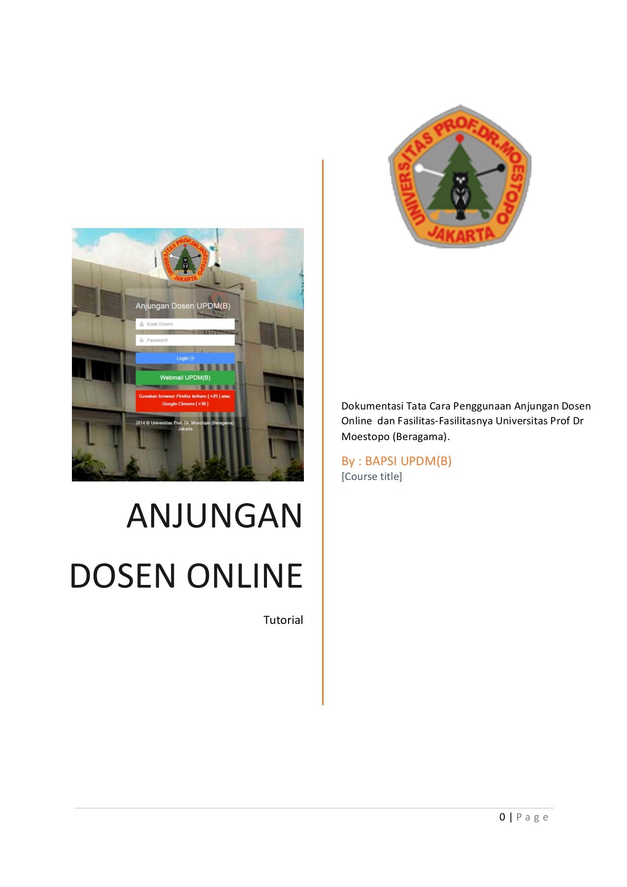 Tutorial Anjungan Dosen Online - satyaadriansyah - Halaman 1 - 21 | PDF ...