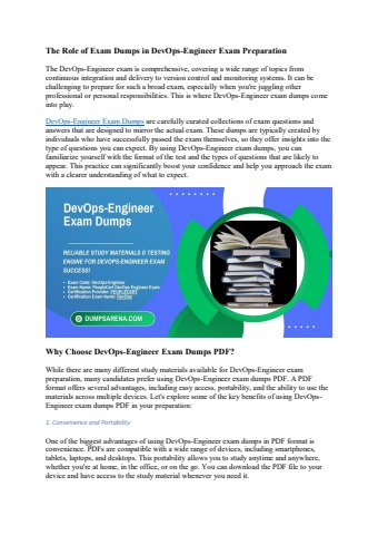 Gain Confidence with DevOps-Engineer Exam Dumps PDF