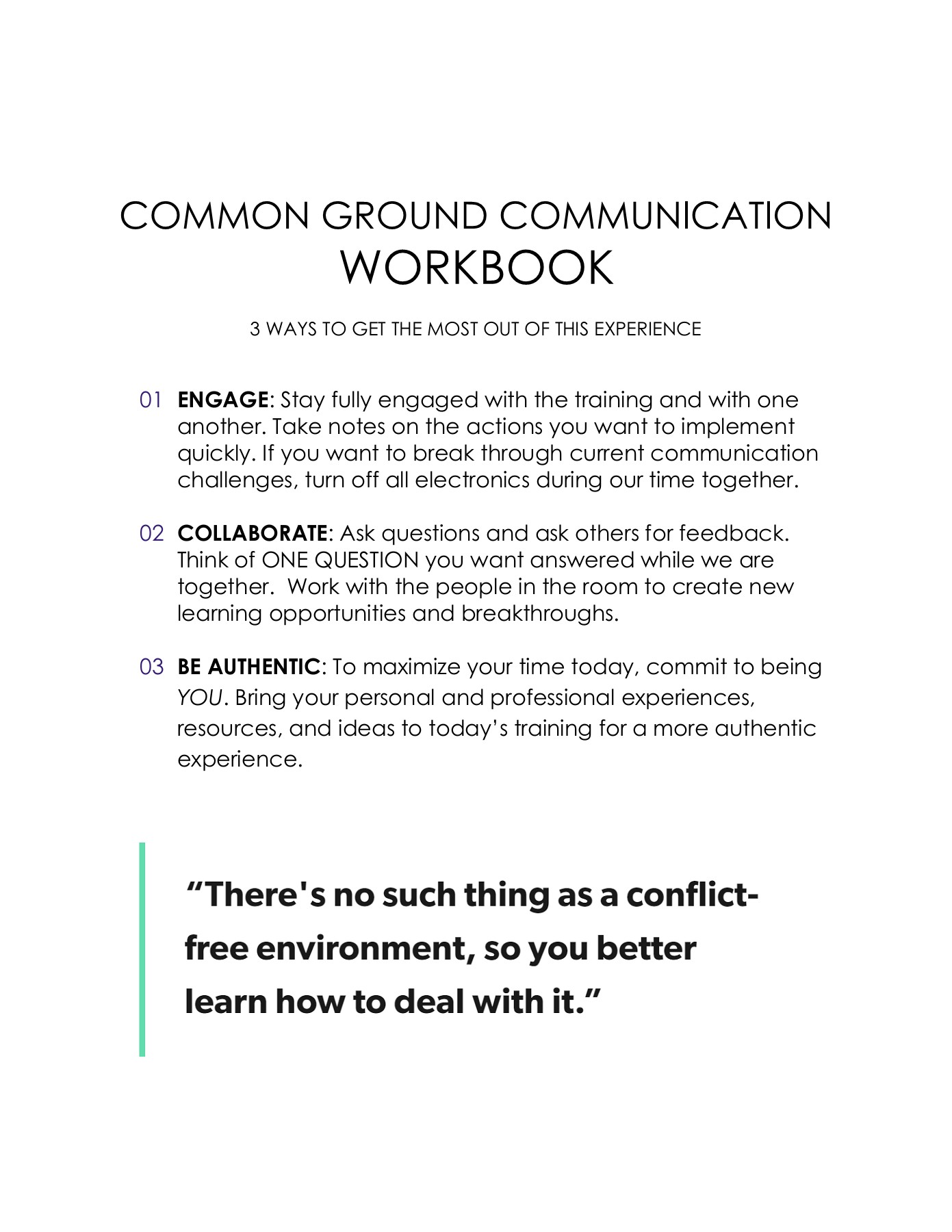 WORKBOOK - Common Ground Communication - Evergreen Trading - Page 1 - 7 ...