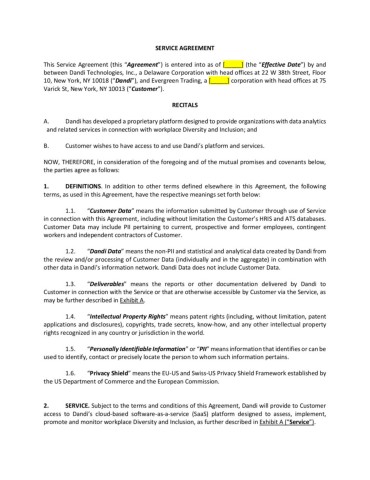 Dandi & Evergreen Trading MSA - July 2020