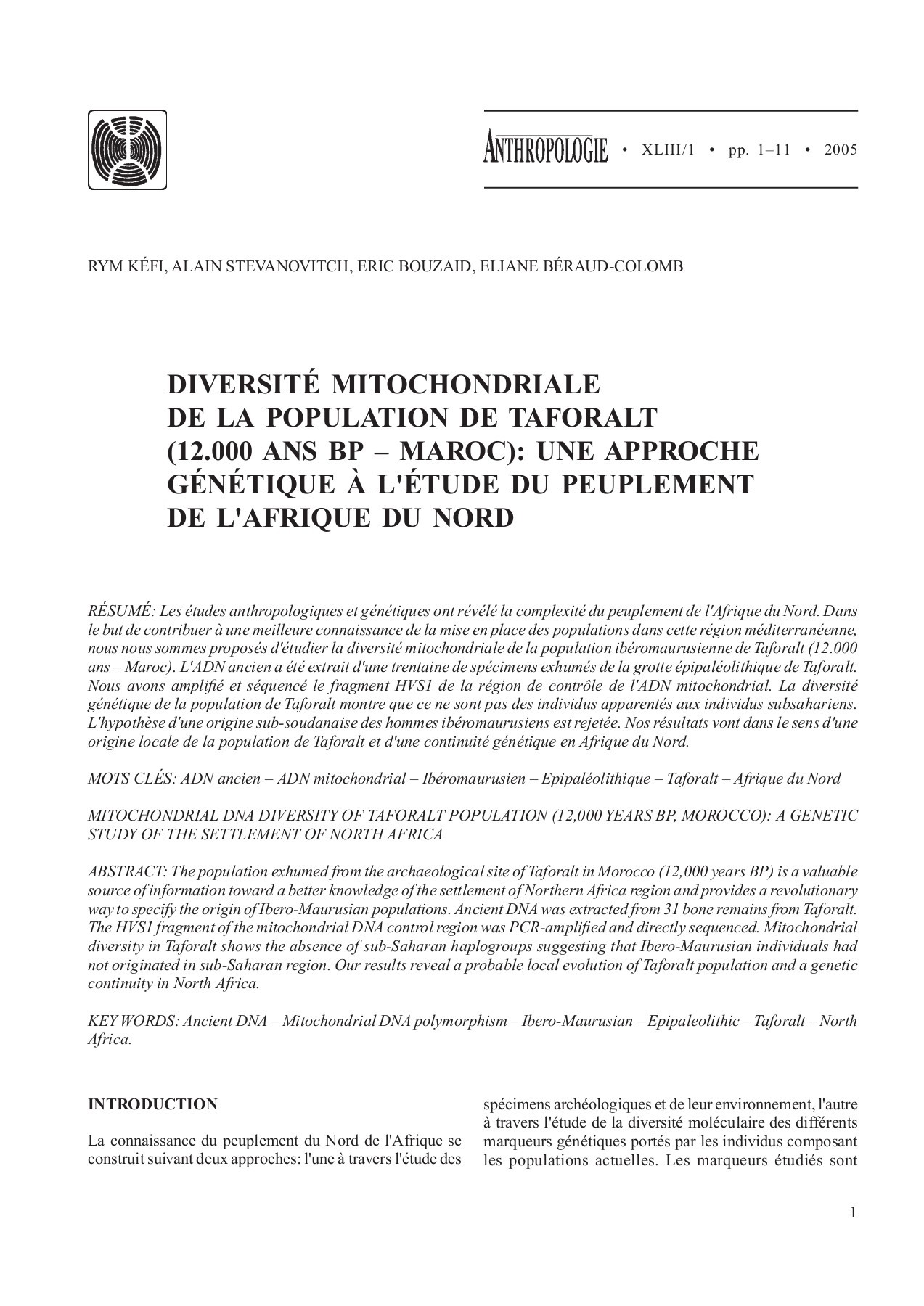 Kefi_2005_p1-11 - hassanenougaoui - Page 1 - 11 | PDF Feuilletable en Ligne | PubHTML5