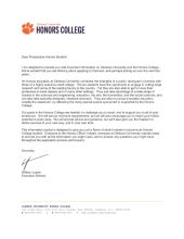 Letter from the Director - Clemson University Honors College - Page 1 ...