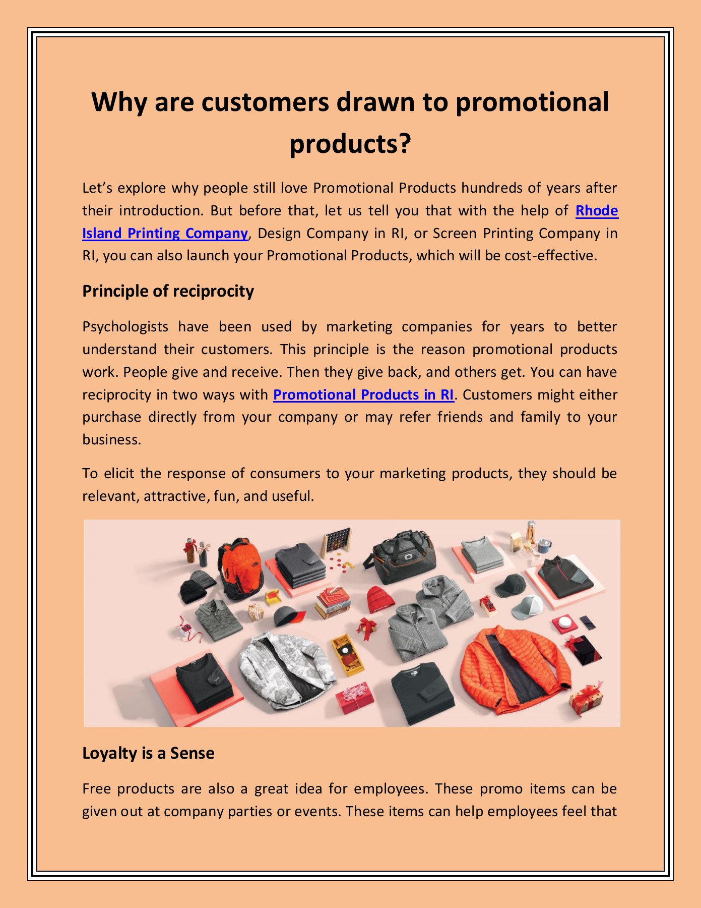 Why are customers drawn to promotional products - J&R Marketing - Page ...