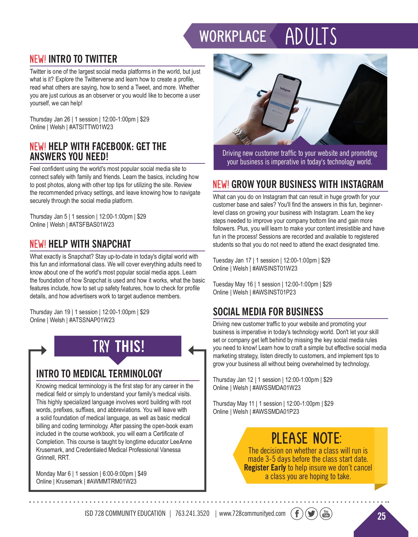 CE Winter 2023 brochure - ISD 728 Community Education - Page 25 | Flip ...