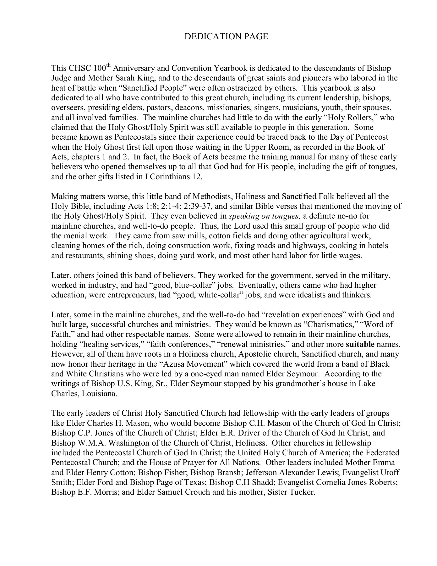 History of the Christ Holy Sanctified Church draft_08042010 - pastored ...