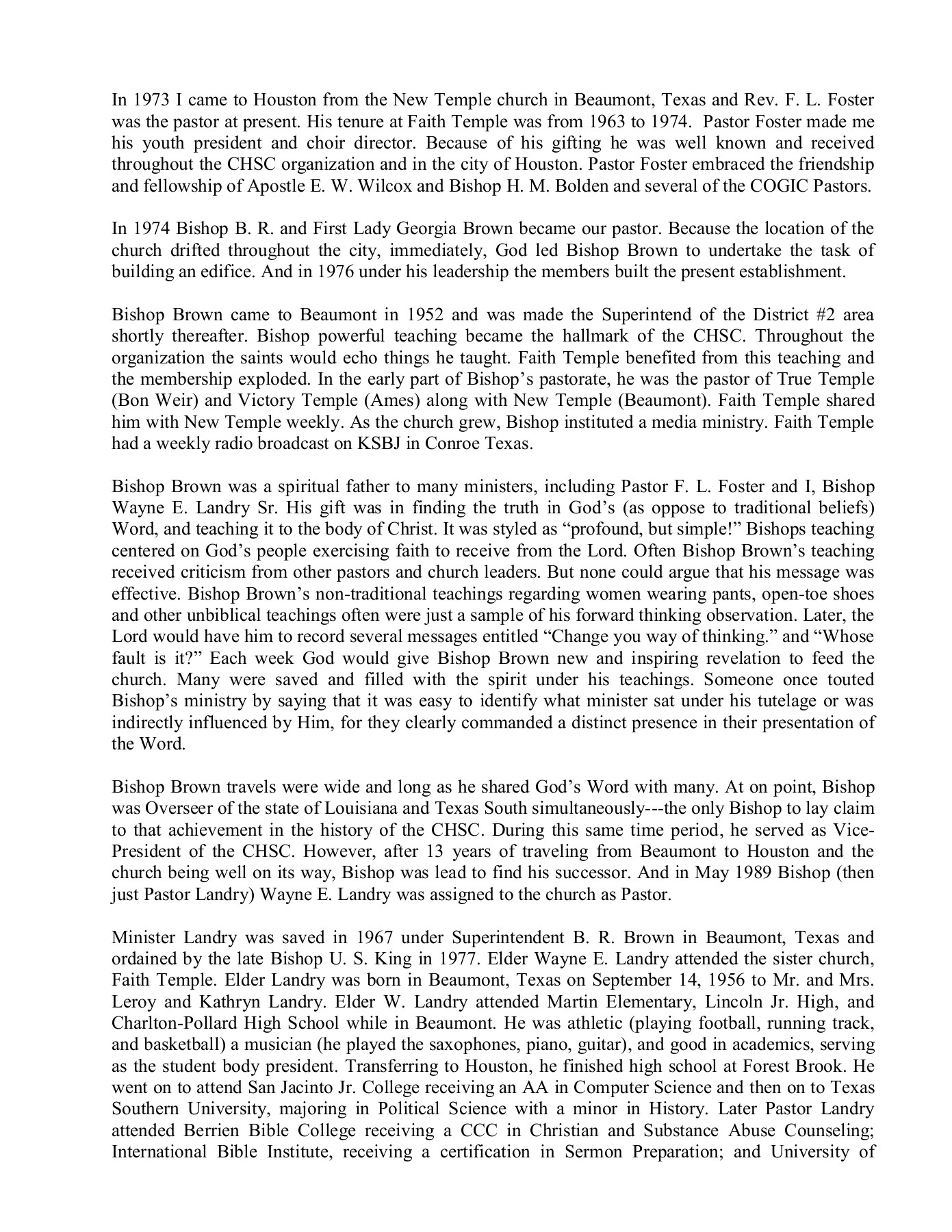 History of the Christ Holy Sanctified Church draft_08042010 - pastored ...