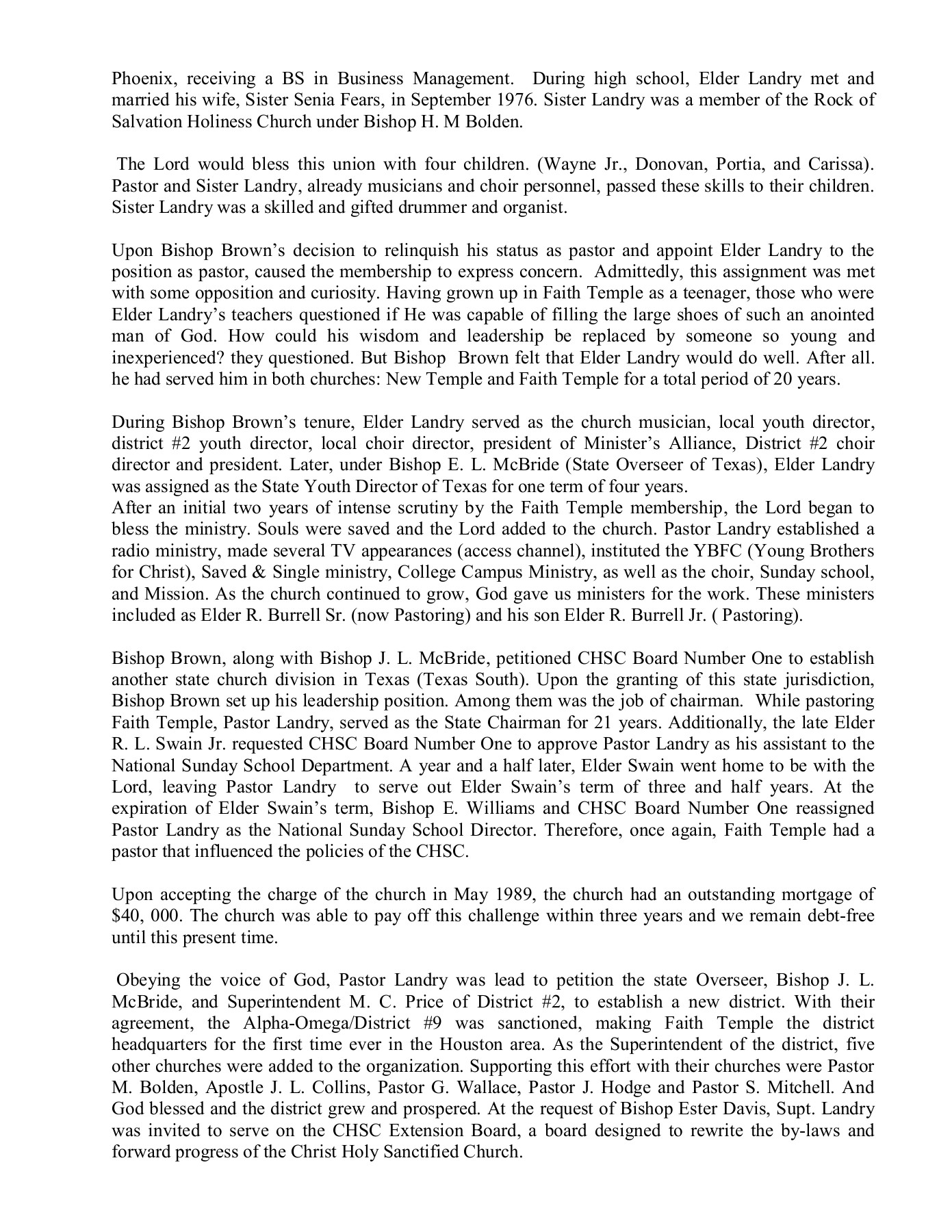 History of the Christ Holy Sanctified Church draft_08042010 - pastored ...