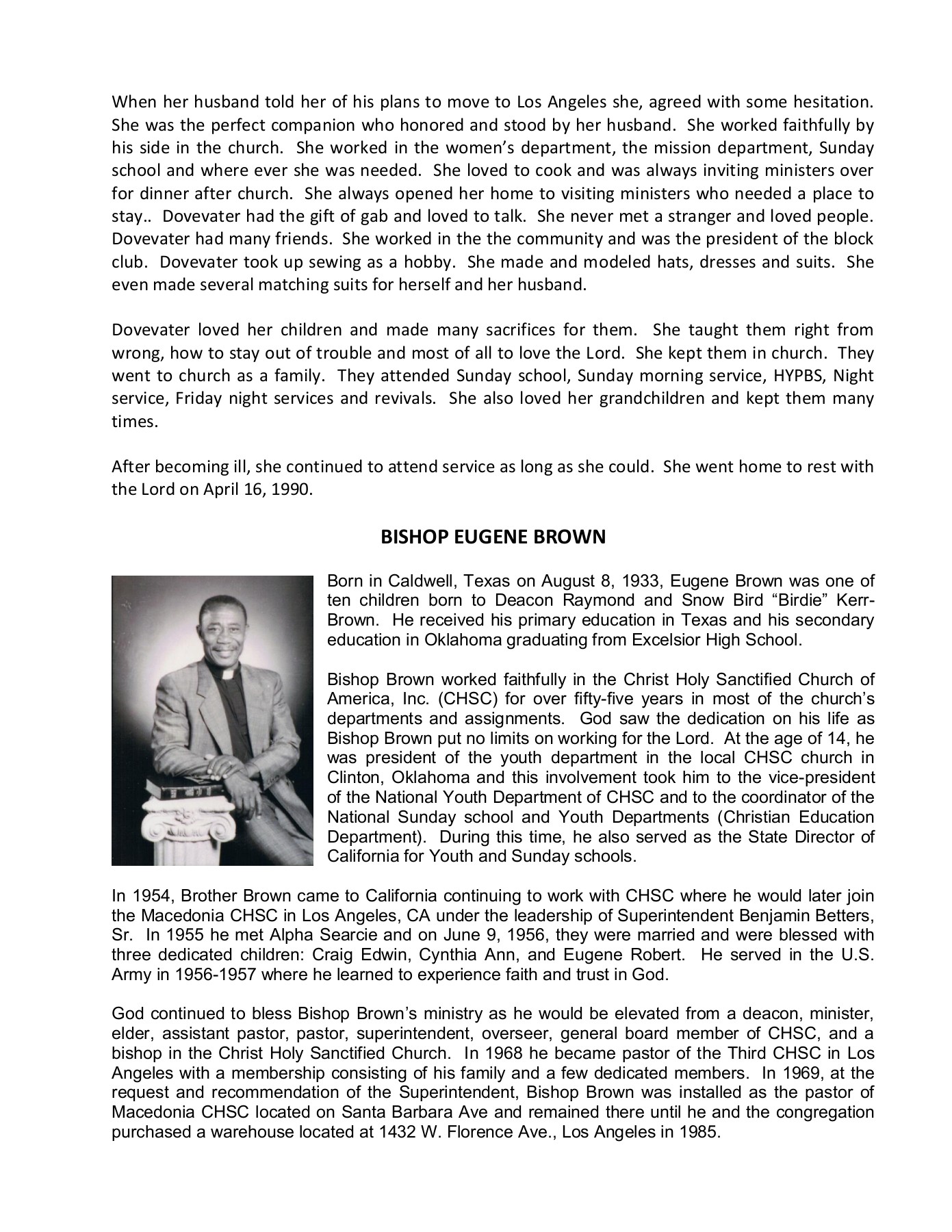 History of the Christ Holy Sanctified Church draft_08042010 - pastored ...