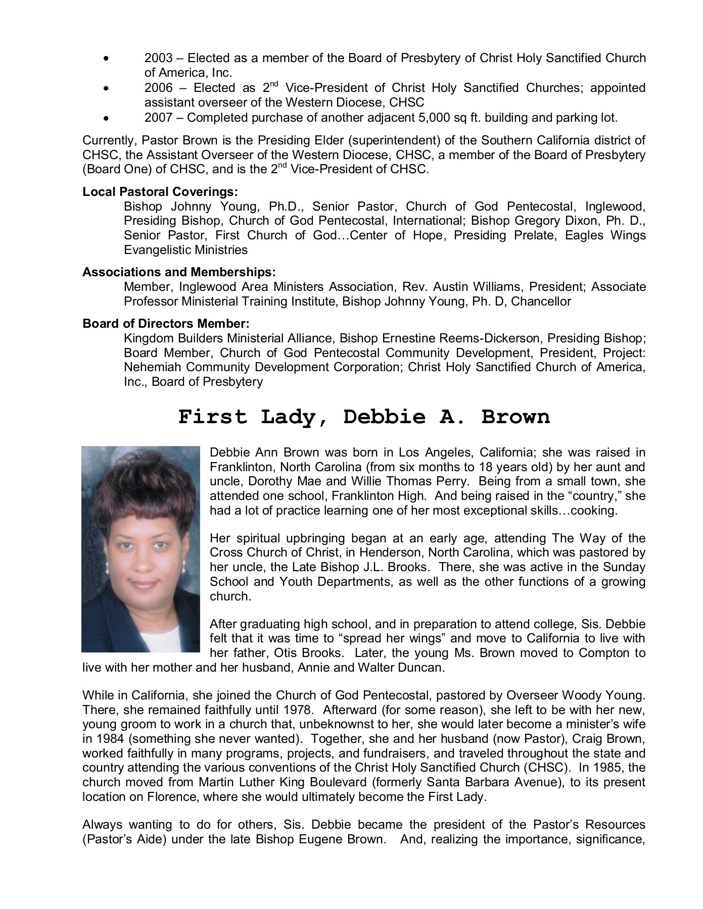 History of the Christ Holy Sanctified Church draft_08042010 - pastored ...