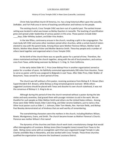 History of the Christ Holy Sanctified Church draft_08042010 - pastored ...