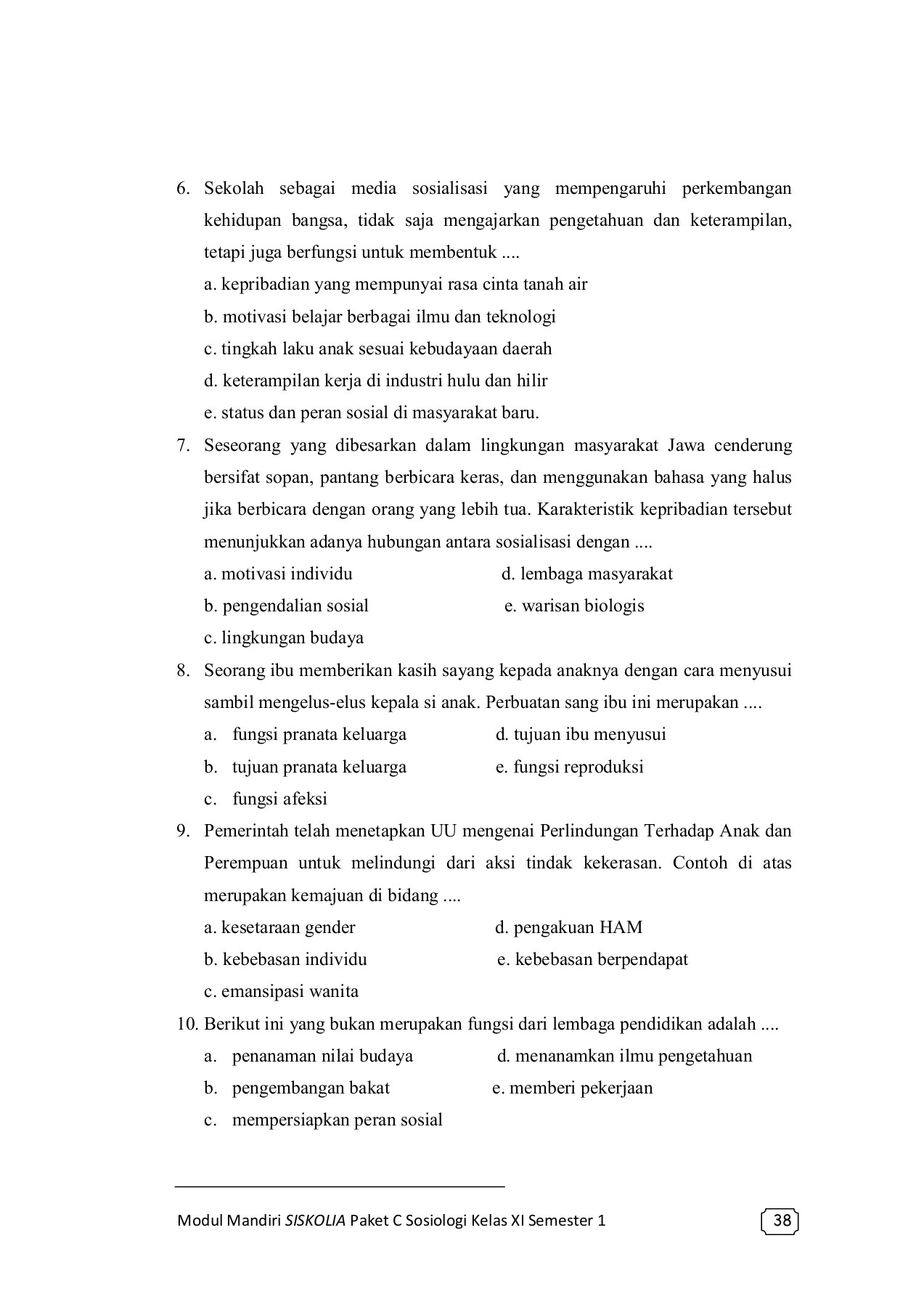 MODUL SOSIOLOGI 1 - Kustopo Paminto - Page 38 | Flip PDF Online | PubHTML5